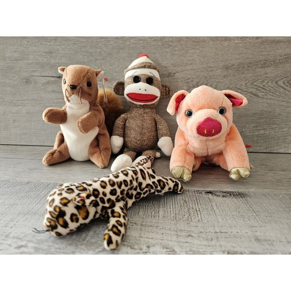 Ty | Toys | Ty Beanie Babies Socks The Sock Monkey Brown Squirrel Pig ...